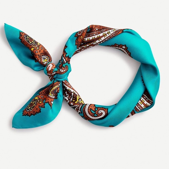 J. Crew | Accessories | Jcrew Square Silk Scarf In Paisley | Poshmark